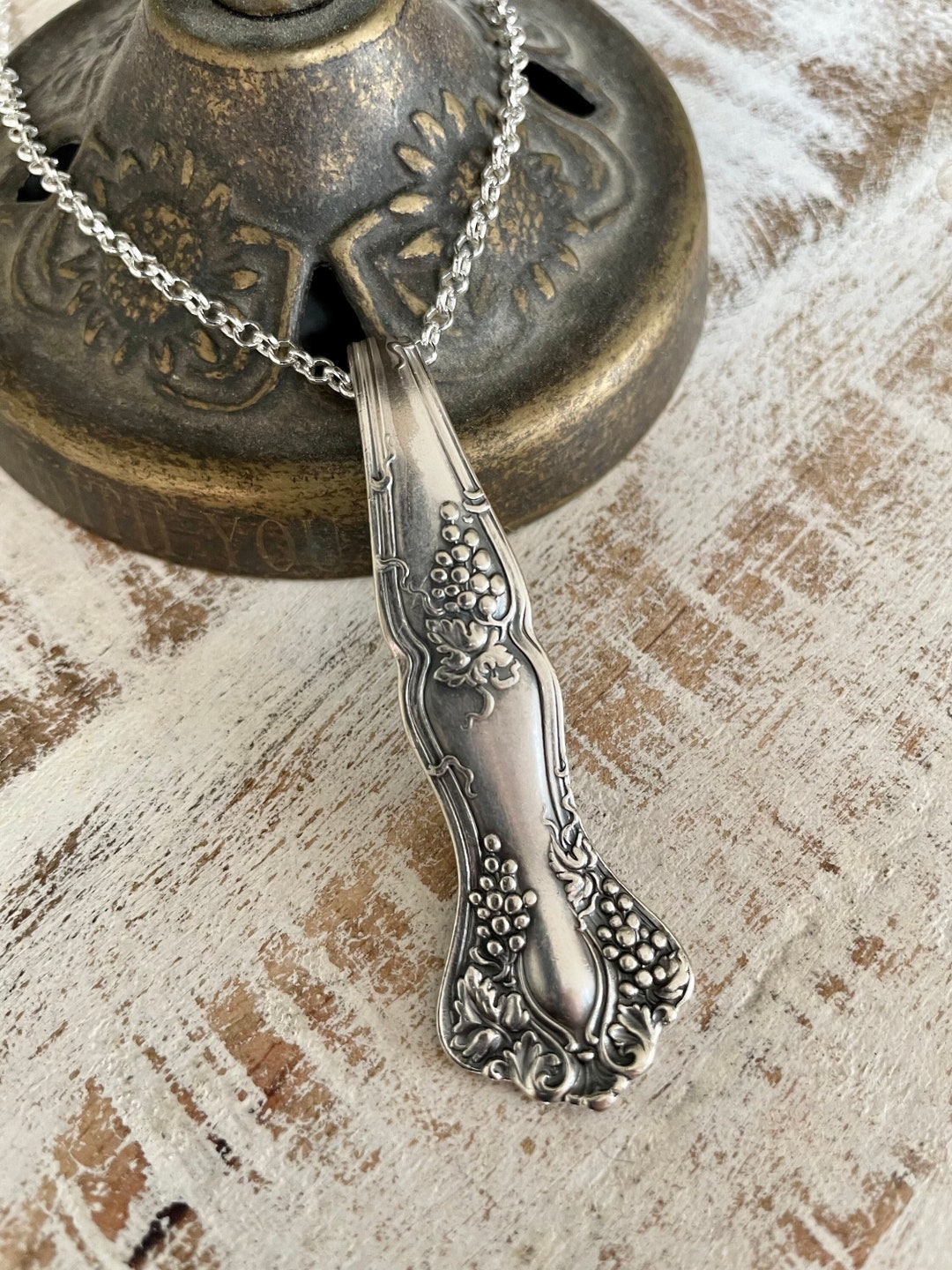 Vintage Sterling Silver Spoon Necklace - Etsy