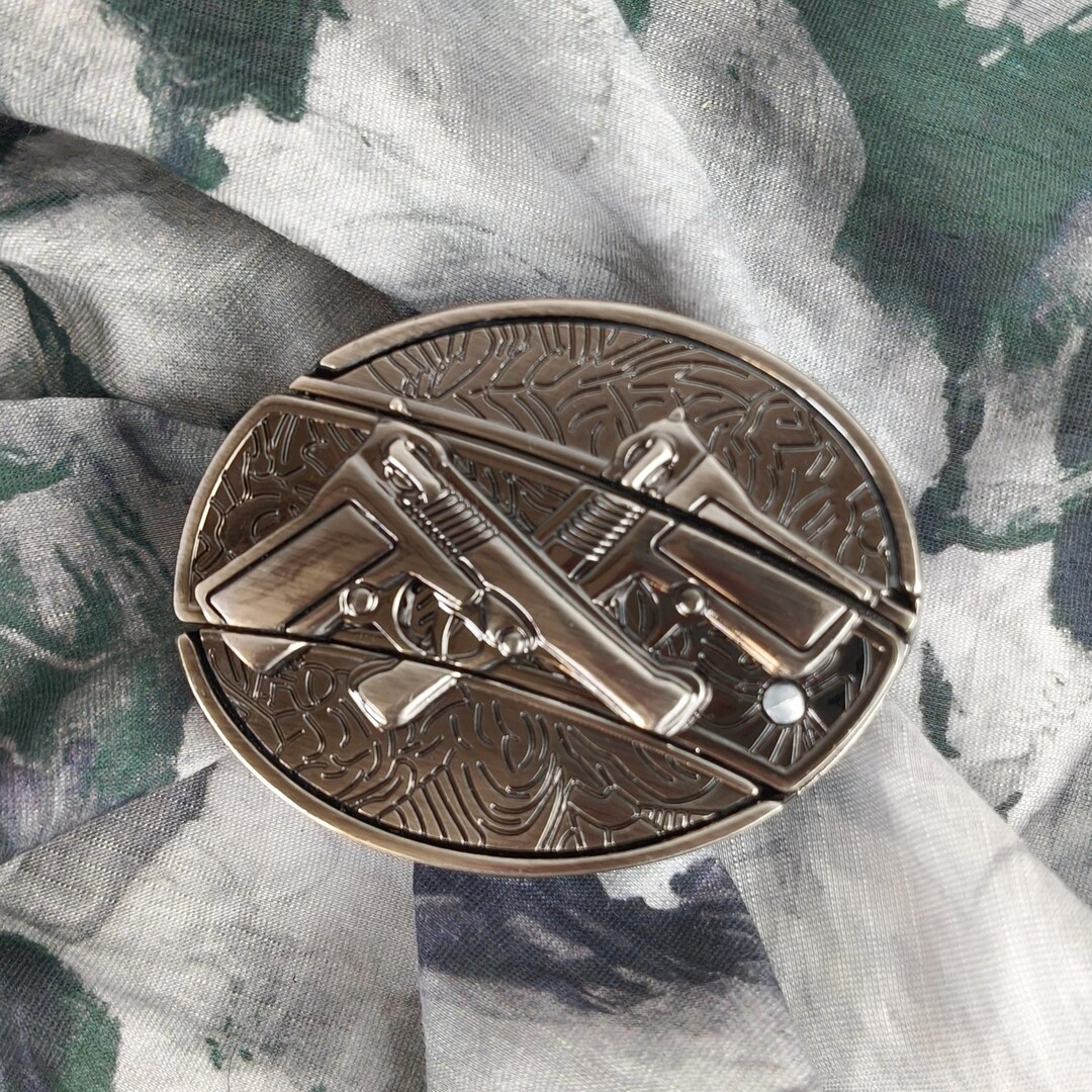 Double Gun Western Cowboy Vintage Belt Buckle | Hidden Mechanism ...