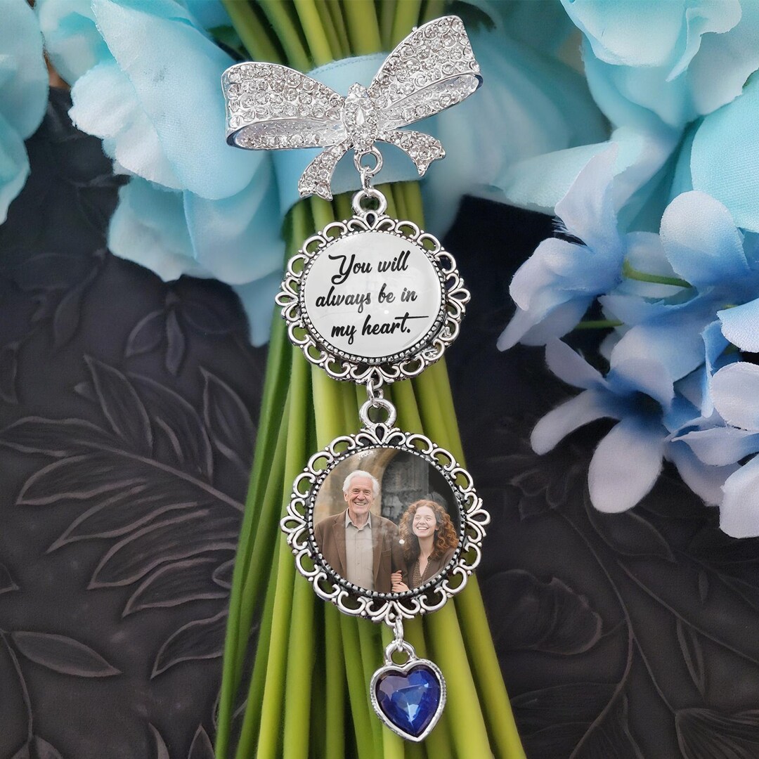 Personalized Photo Memorial Bow Pin - Wedding Remembrance Keepsake - Etsy
