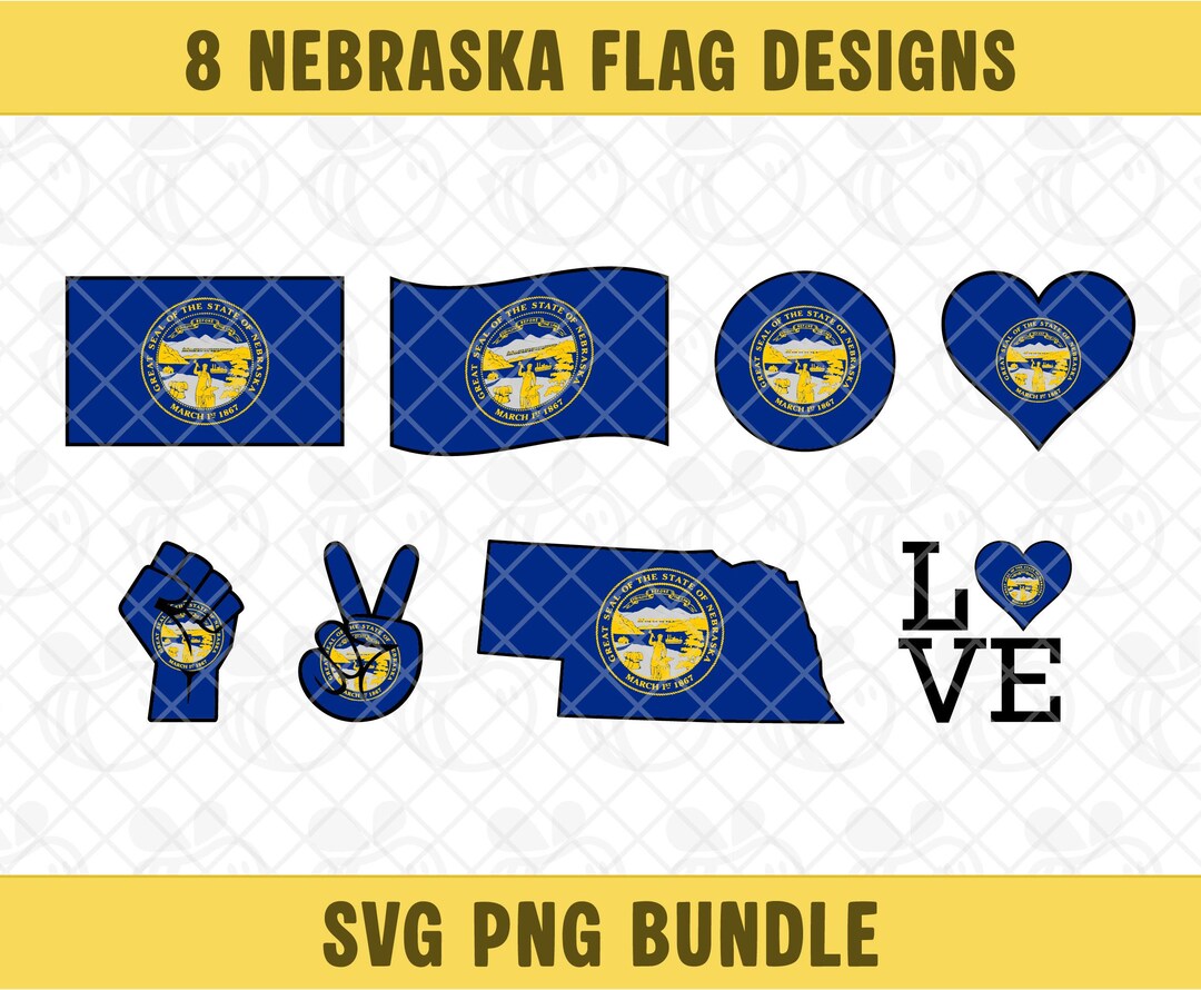 Nebraska Flag SVG PNG Bundle, Nebraska Flag Clipart, Nebraska Map ...
