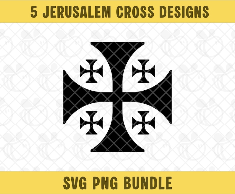 Jerusalem Cross SVG PNG Bundle, Crusader Cross Svg, Vector Clipart ...