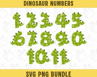 Dinosaur Numbers SVG, Dinosaur Birthday, Dinosaur Bundle SVG, 10 Dino ...