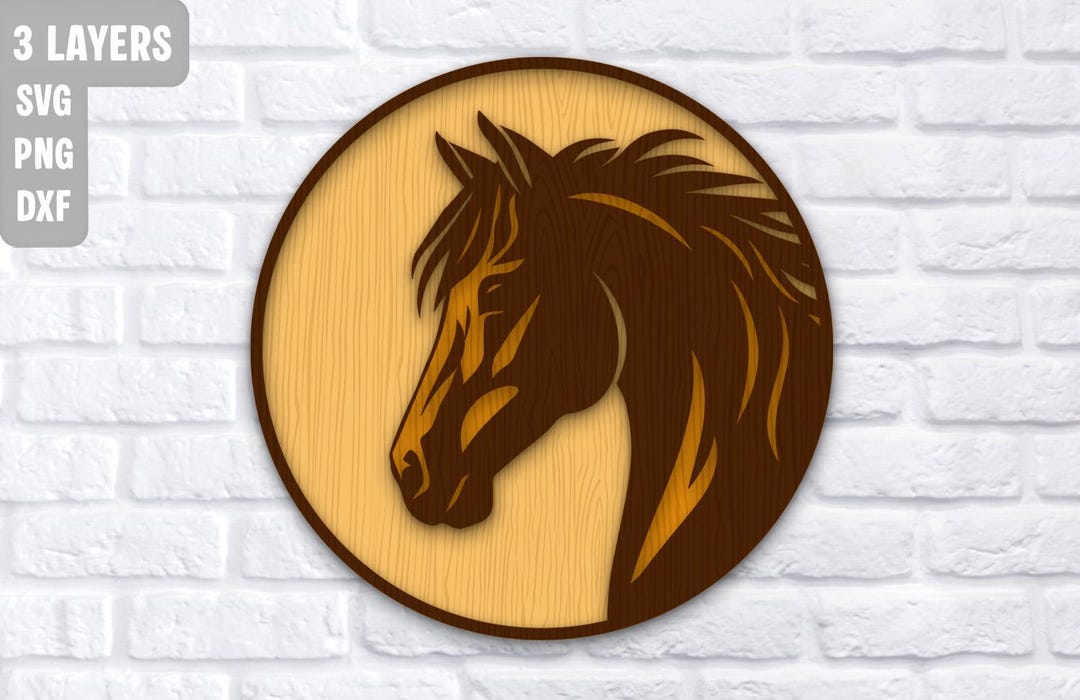 Horse Head Multilayer Svg Png Dxf, Farmhouse Decor, Layered Plywood ...