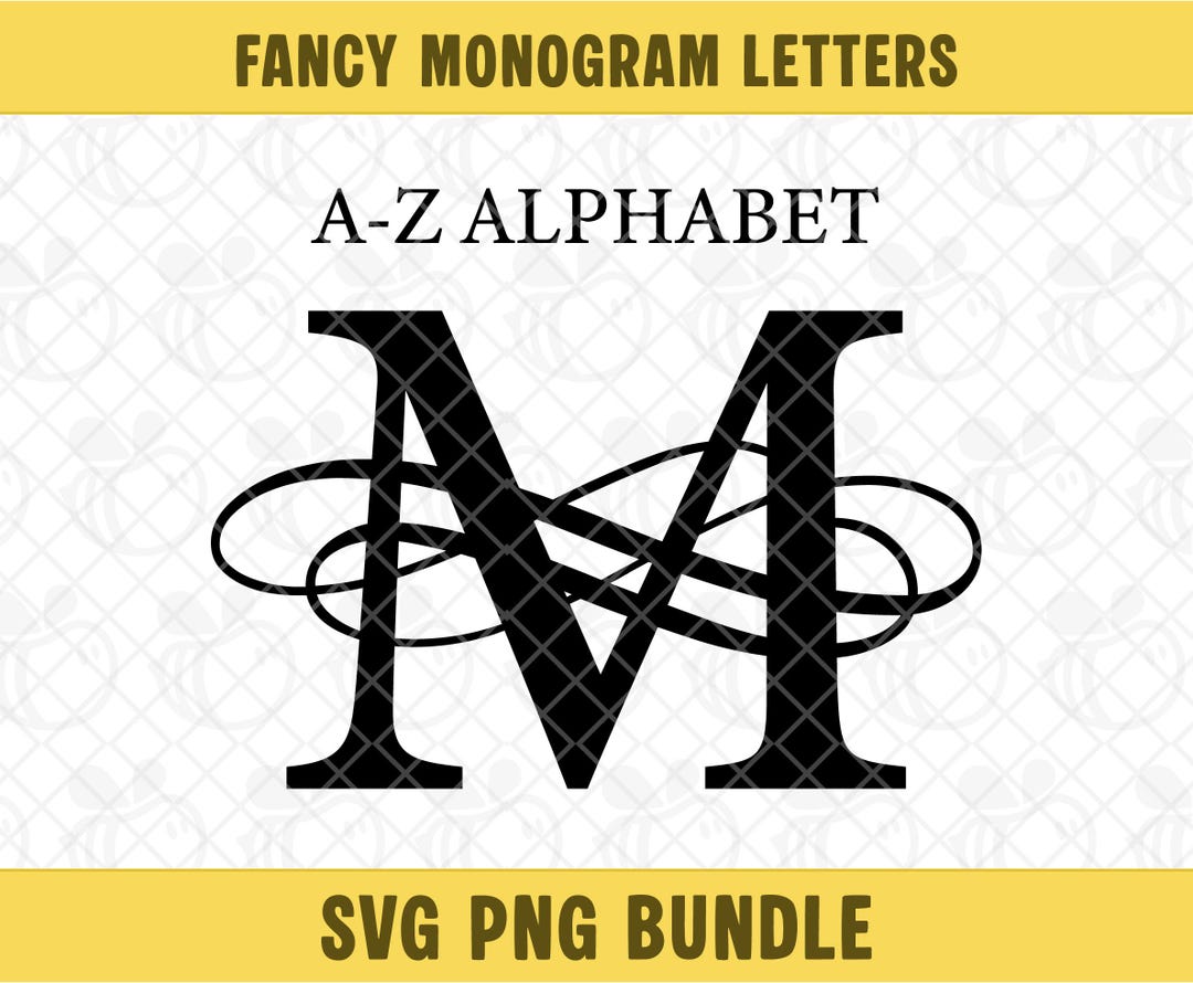 Fancy Monogram Letters SVG PNG Bundle, Monogram Alphabet Clipart ...