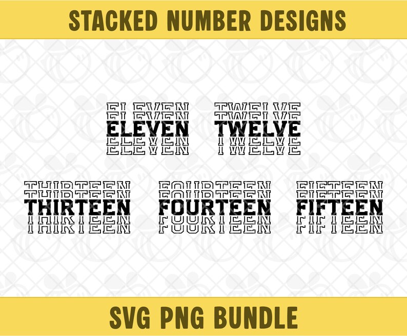 Stacked Numbers SVG PNG Bundle, College Varsity Clipart, Numbers Vector ...