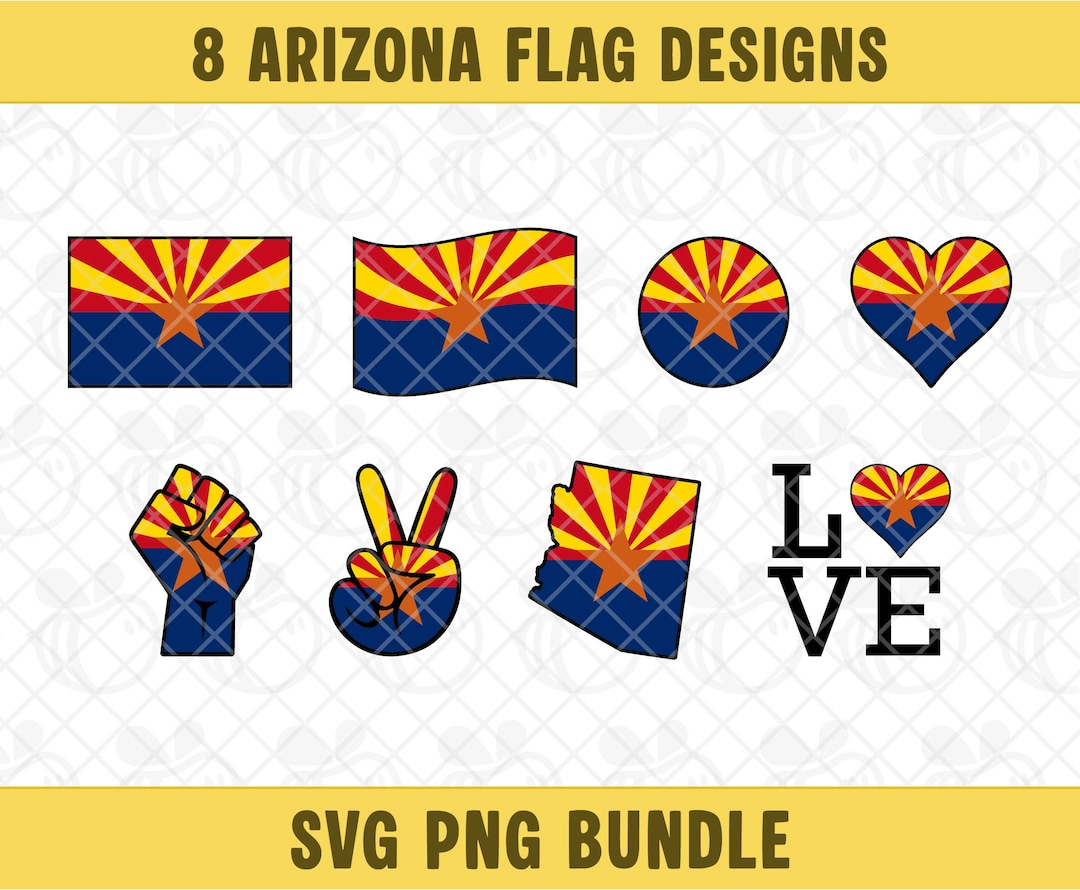 Arizona Flag SVG PNG Bundle, Arizona State Flag Clipart, Arizona Map ...