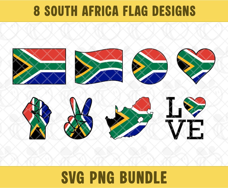 South Africa Flag SVG PNG Bundle, South Africa Flag Clipart, South ...