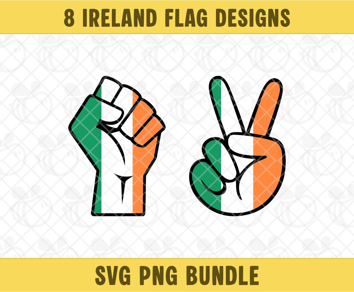 Ireland Flag SVG PNG Bundle, Ireland Flag Clipart, Ireland Map Vector ...