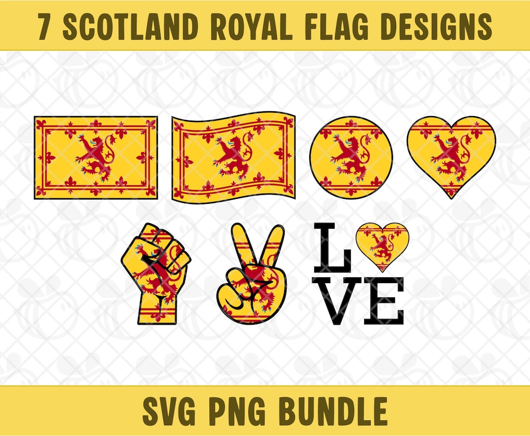 Scotland Royal Flag SVG PNG Bundle, Scottish Red Lion Clipart, Scottish ...