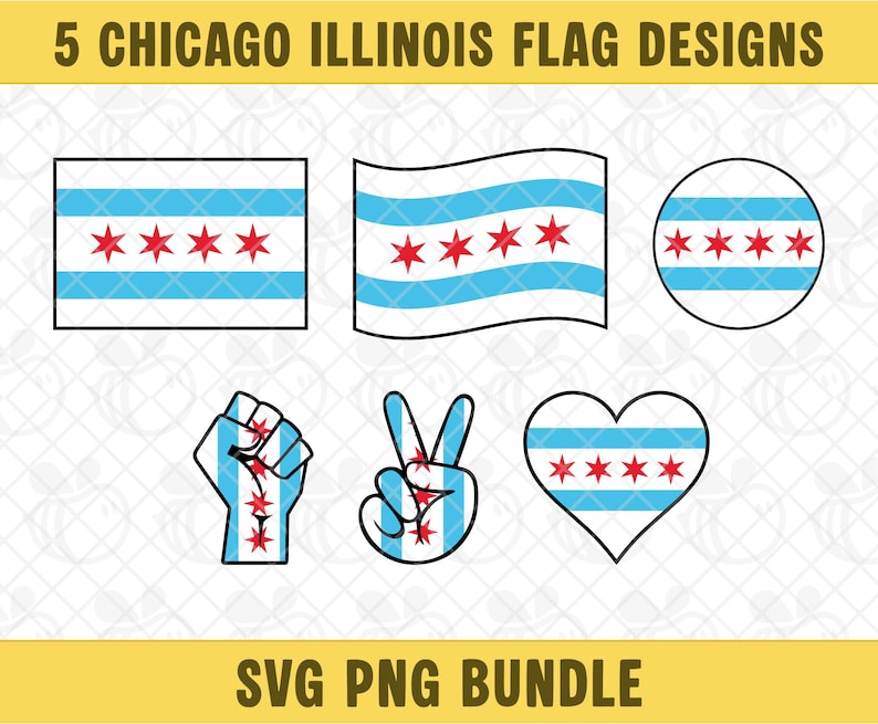 Illinois Chicago SVG PNG Bundle, Chicago Flag Clipart, Chicago Vector ...