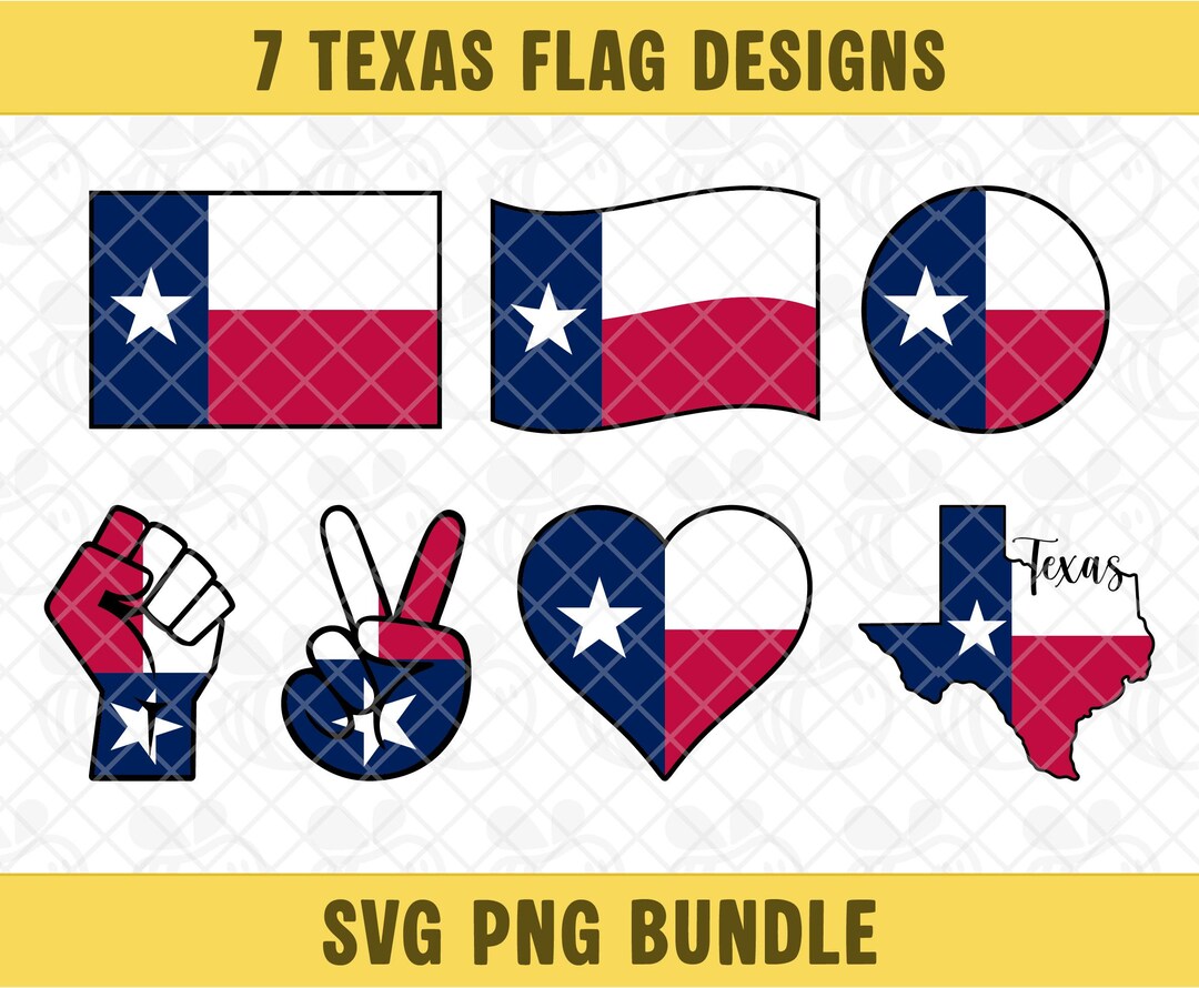 Texas Flag SVG PNG Bundle, Texas Flag Clipart, Texas Vector, USA State ...