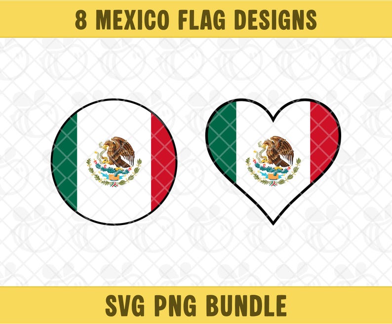 Mexico Flag SVG PNG Bundle, Mexico Flag Clipart, Mexico Map Vector ...