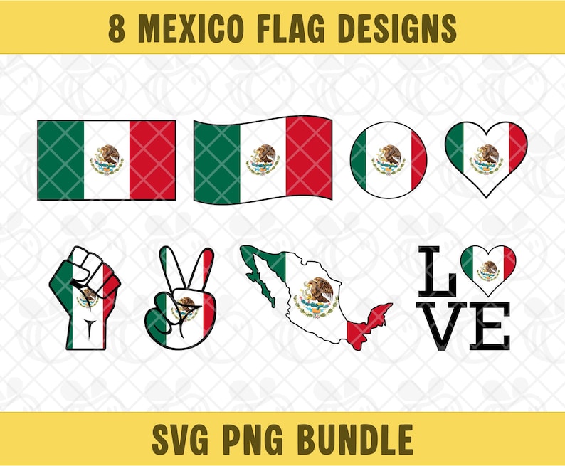 Mexico Flag SVG PNG Bundle, Mexico Flag Clipart, Mexico Map Vector ...