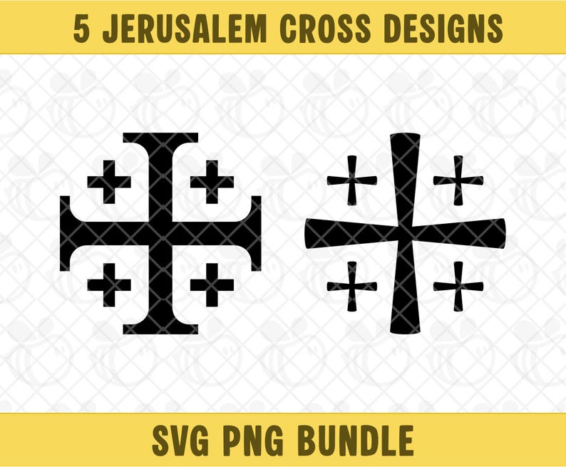 Jerusalem Cross SVG PNG Bundle, Crusader Cross Svg, Vector Clipart ...