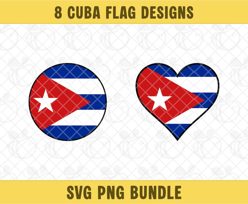 Cuba Flag SVG PNG Bundle, Cuba Flag Clipart, Cuba Map Vector, Cuba Love ...