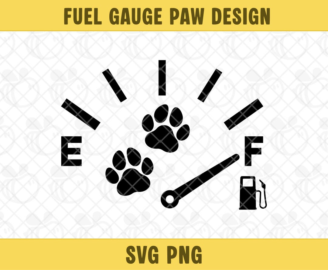 Fuel Gauge Paw SVG PNG, Gas Needle Clipart, Gas Cap Design Vector ...