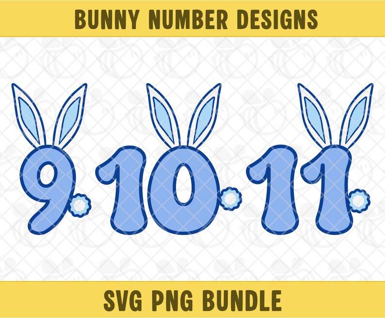Birthday Bunny Numbers SVG PNG Bundle: Rabbit Numbers Clipart, Numbers ...