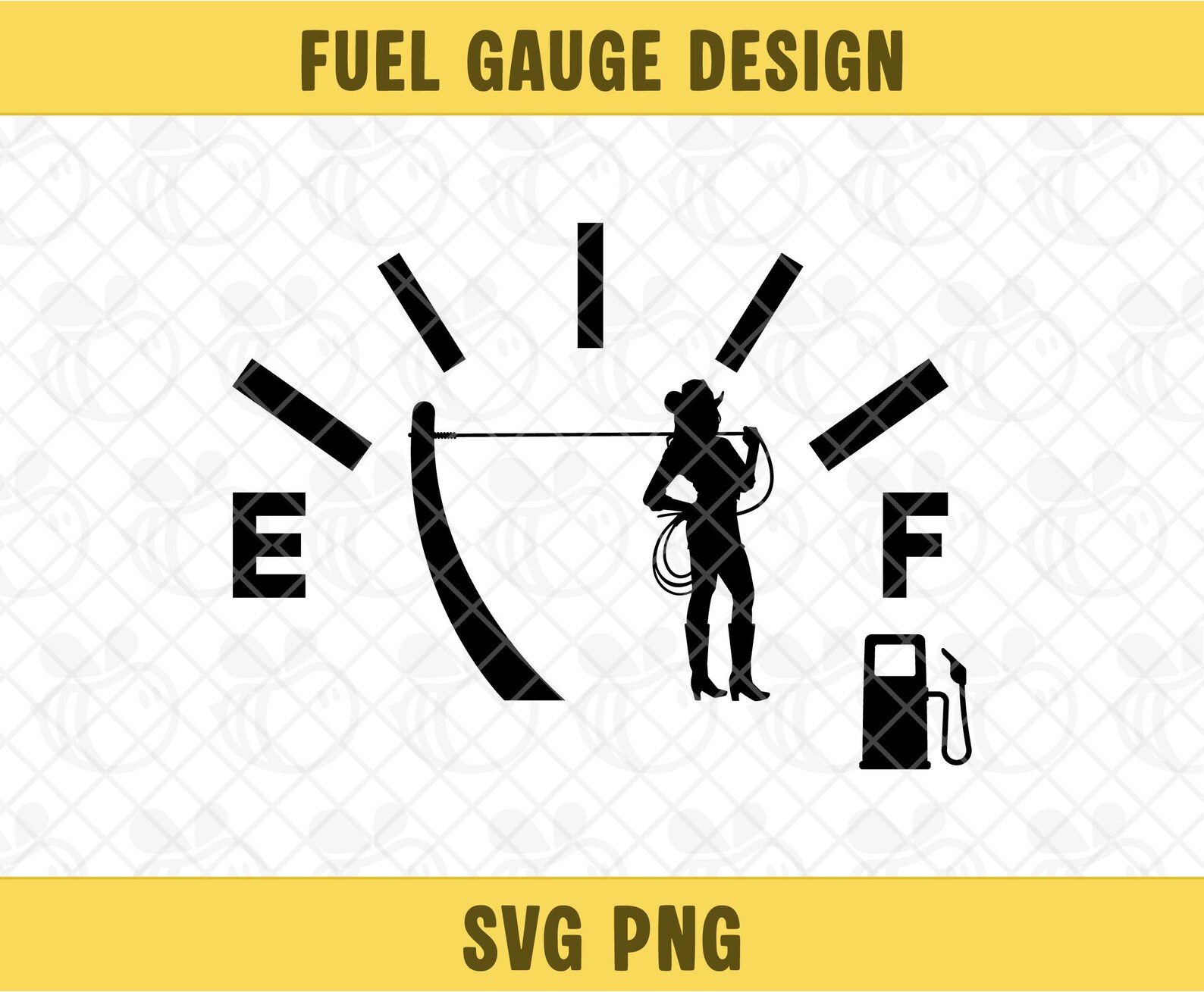 Cowgirl Fuel Gauge SVG PNG, Gas Gauge Needle Clipart, Gas Tank Gauge ...