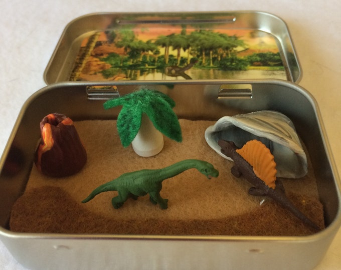 Toy Dinosaurs and Volcanoes Altoid Tin Play Set Toy - Etsy