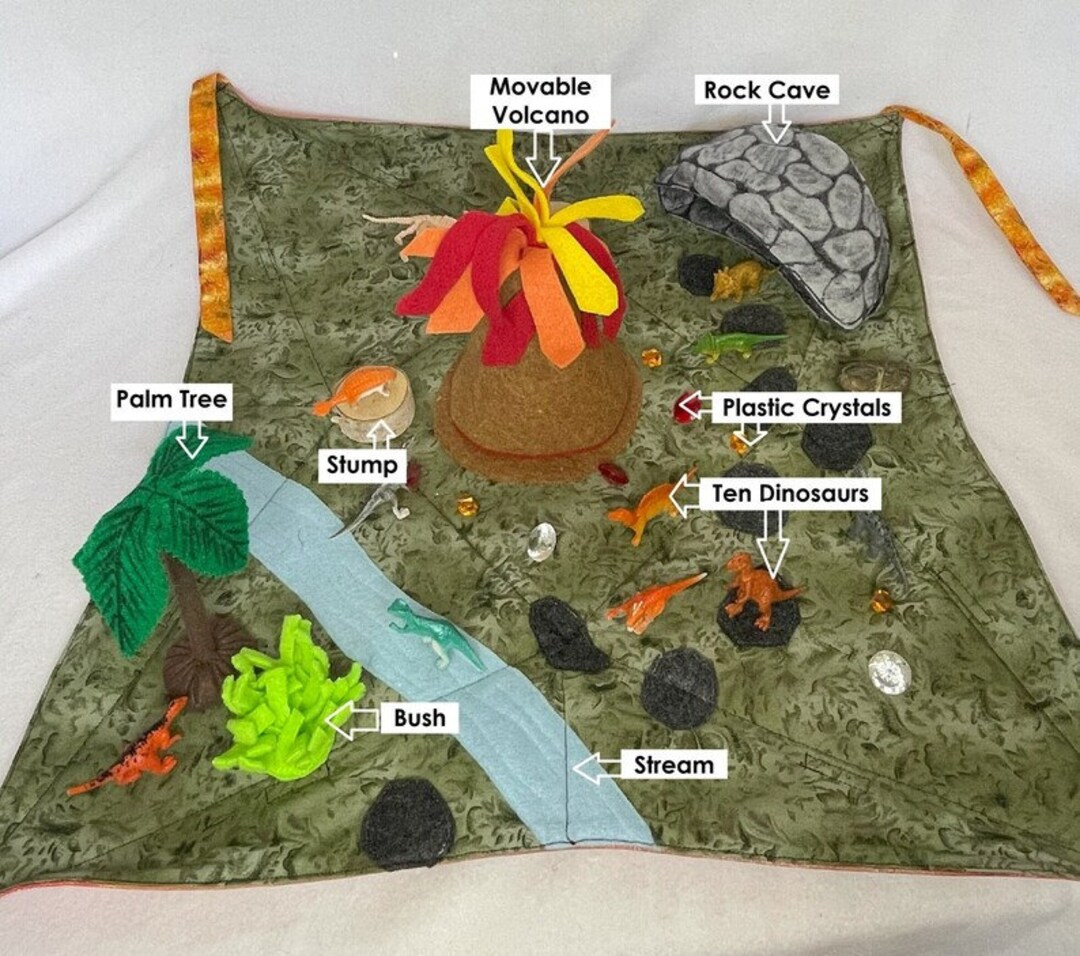 Dinosaur Volcano Play Mat EVERYTHING Pictured is Included - Etsy