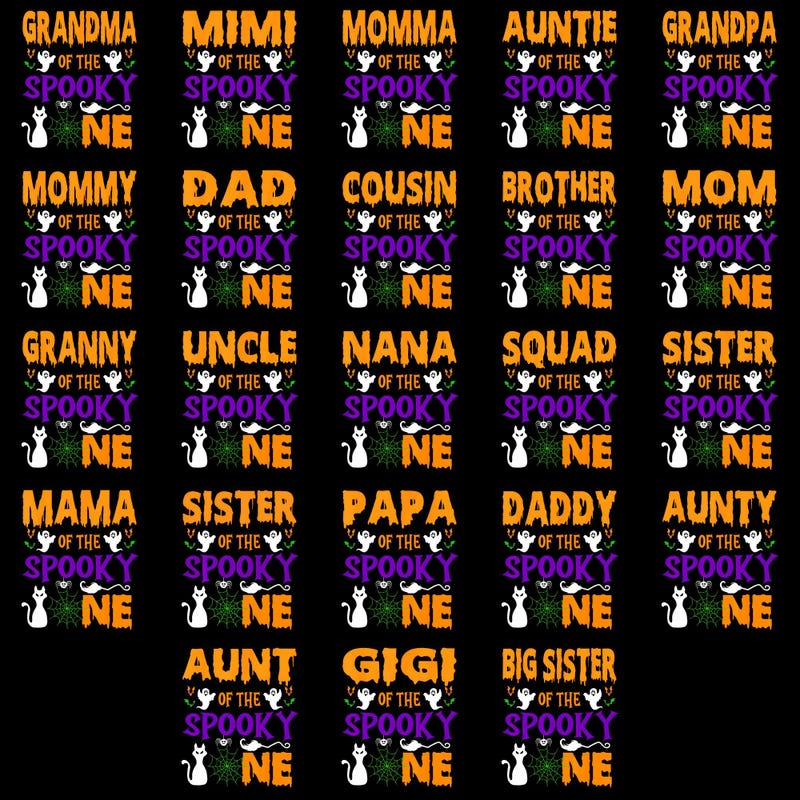 The Spooky One Svg Family - Etsy