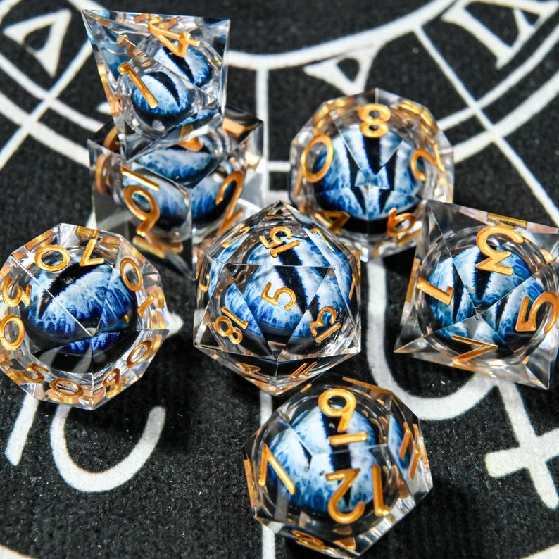Transparent Resin Dice Set - Devil's Eye Handmade Resin Dice,dungeons ...
