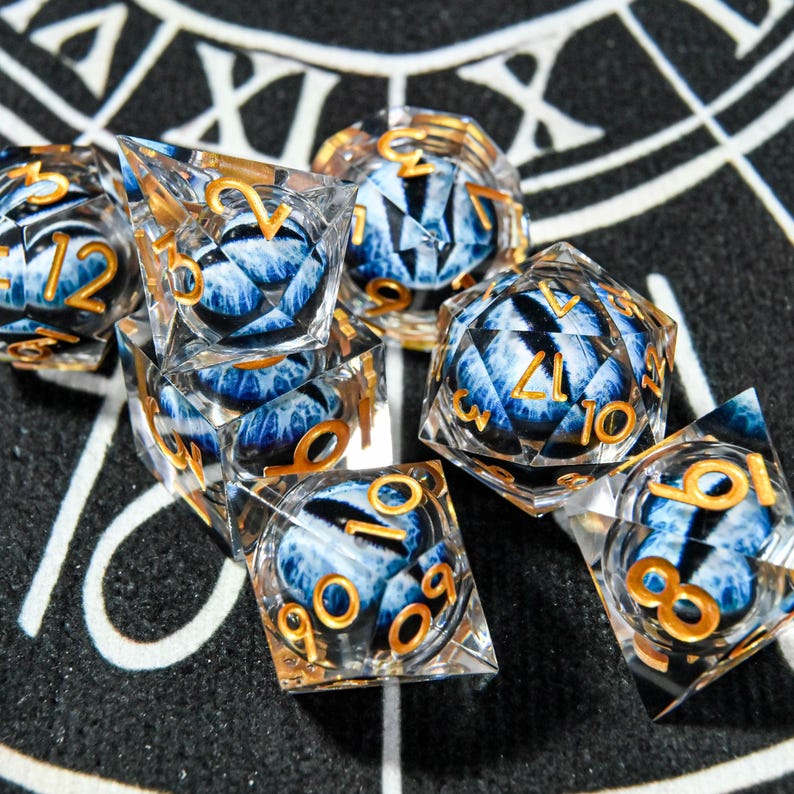 Transparent Resin Dice Set - Devil's Eye Handmade Resin Dice,dungeons ...