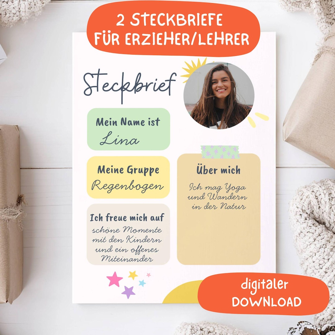 Teacher Profile Template for Daycare and School | Meet the Teacher ...