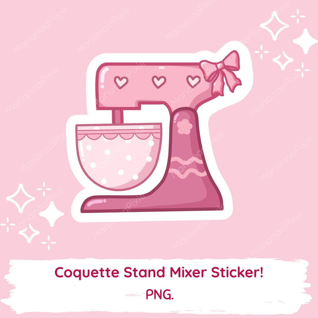 Coquette Stand Mixer Sticker PNG, Pink Baking Mixer, Cute Bakery ...