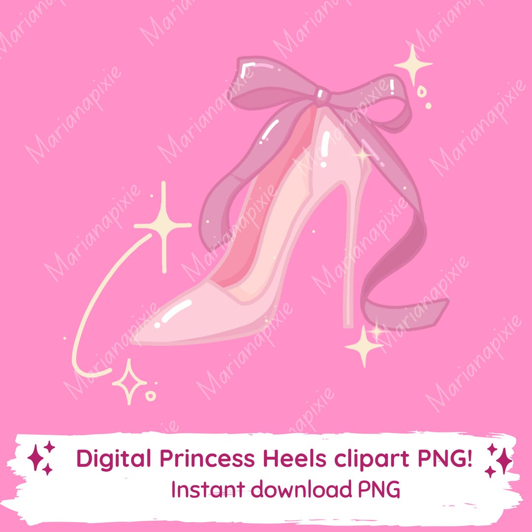 Princess Heels PNG, Pink Glass Slipper Clipart, Fairy Tale Shoe ...