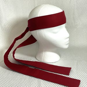 Dark Red Rambo Headband. Long Dark Red Costume Headband. Anime Headband ...