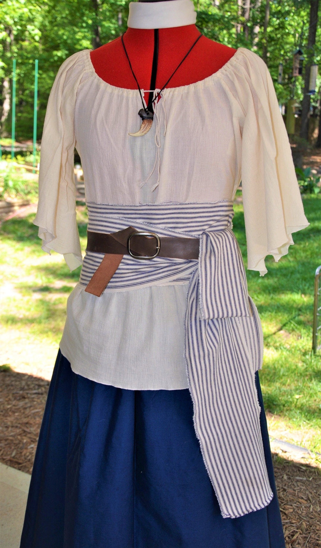 Striped Pirate Sash With Frayed Edges, Heavyweight Fabric. Long Striped ...