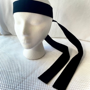 Black Cotton Rambo Headband: Long Costume Cosplay Headband - Etsy