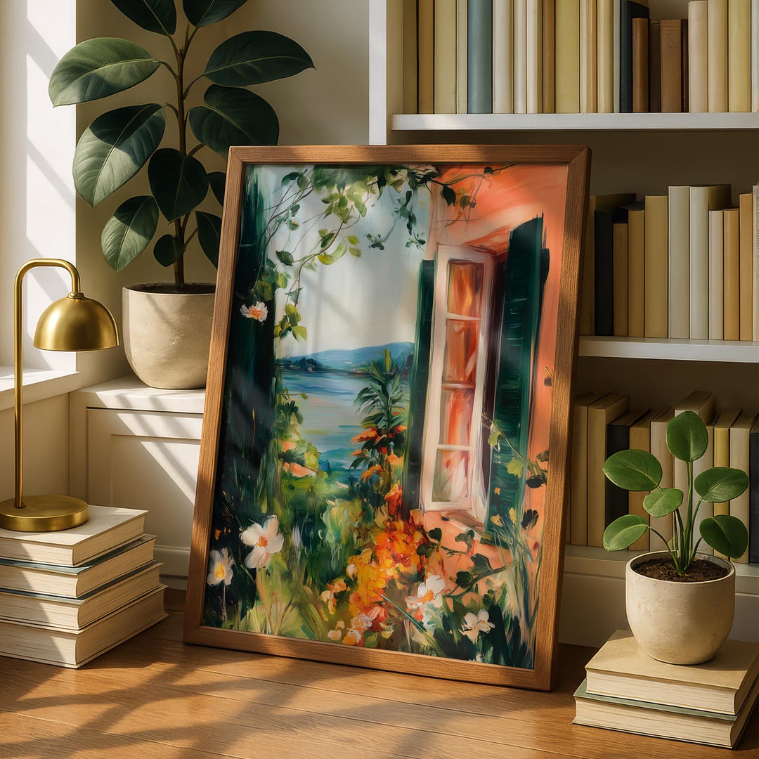 Matisse Inspired Painting Print - Window View Mediterranean Print ...