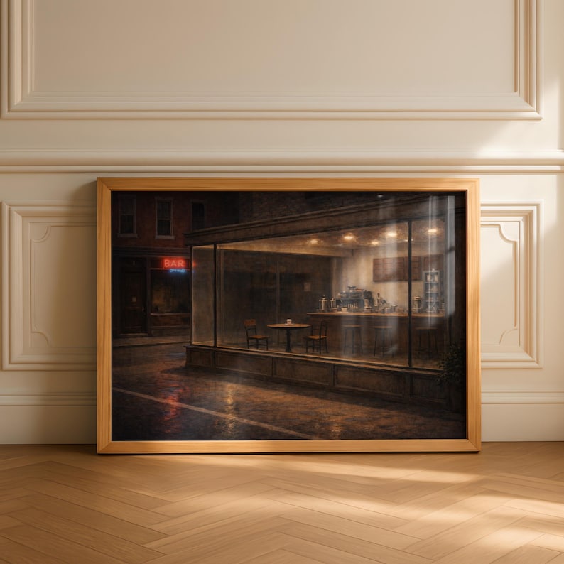 Edward Hopper Inspired Print - Moody City Art - Midnight Bar ...