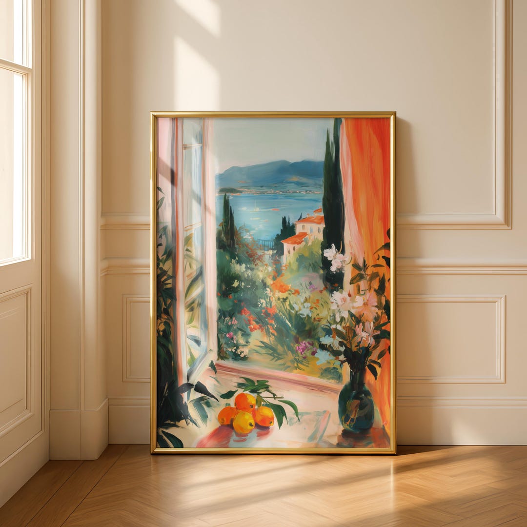 Matisse Inspired Painting Print - Window View Mediterranean Print ...