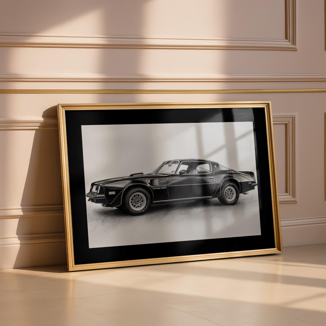 Pontiac Firebird Trans AM Poster - Charcoal Style Muscle Car Art - Etsy