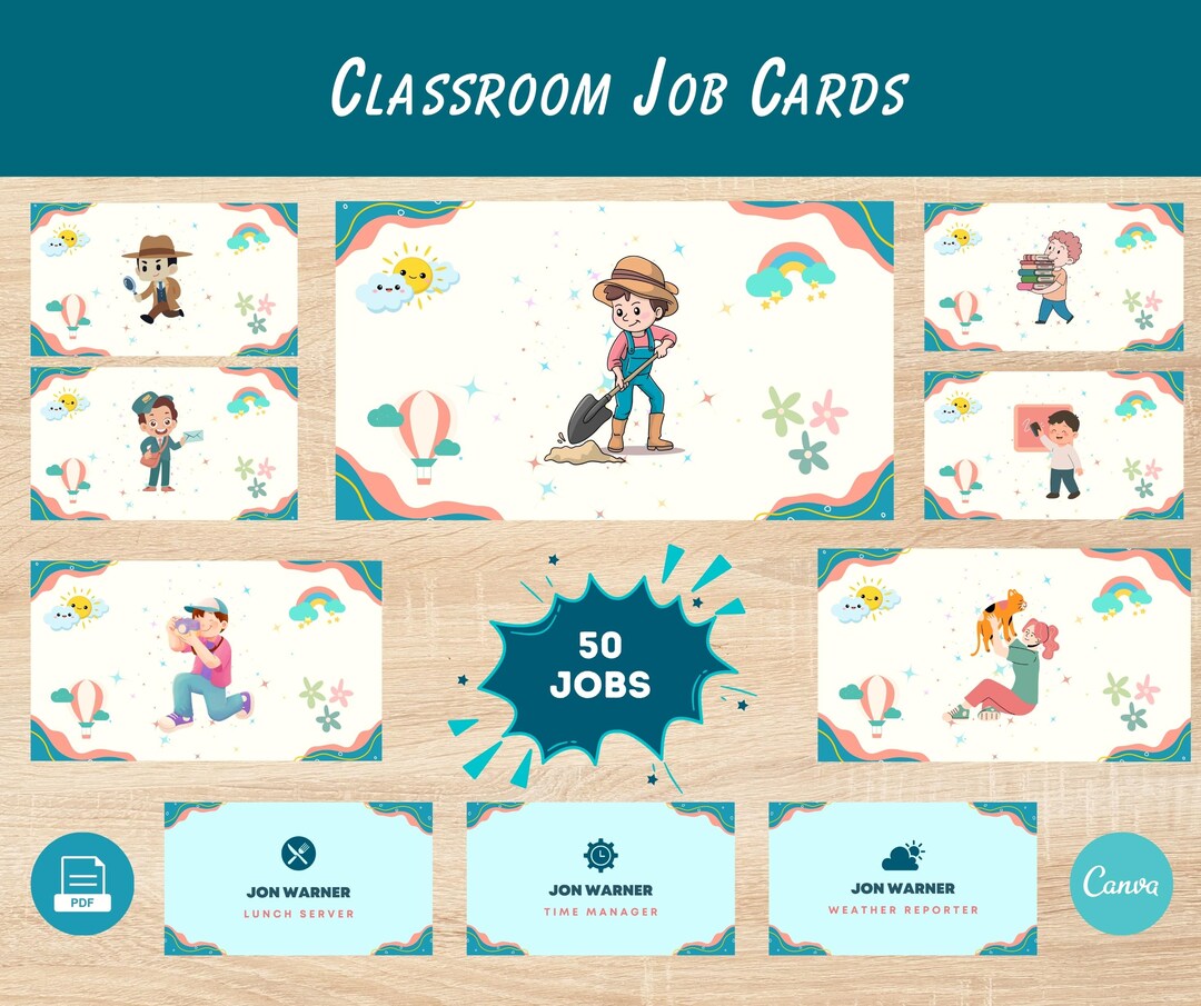Classroom Roles | Cartes D'emploi En Classe | Tableau Des Emplois En ...