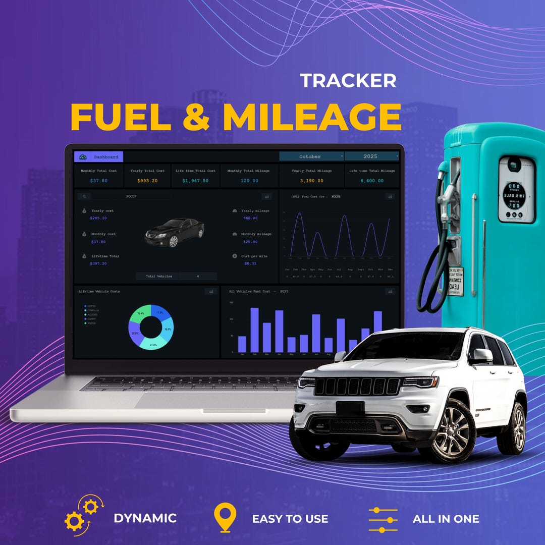 Fuel Tracker Vehicle & Mileage Tracker Log With Expenses Mileage ...