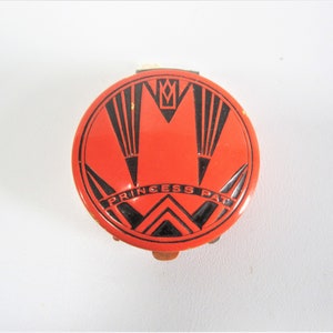Antique Princess Pat Makeup Container Pill Box Metal ART DECO Snuff Box ...