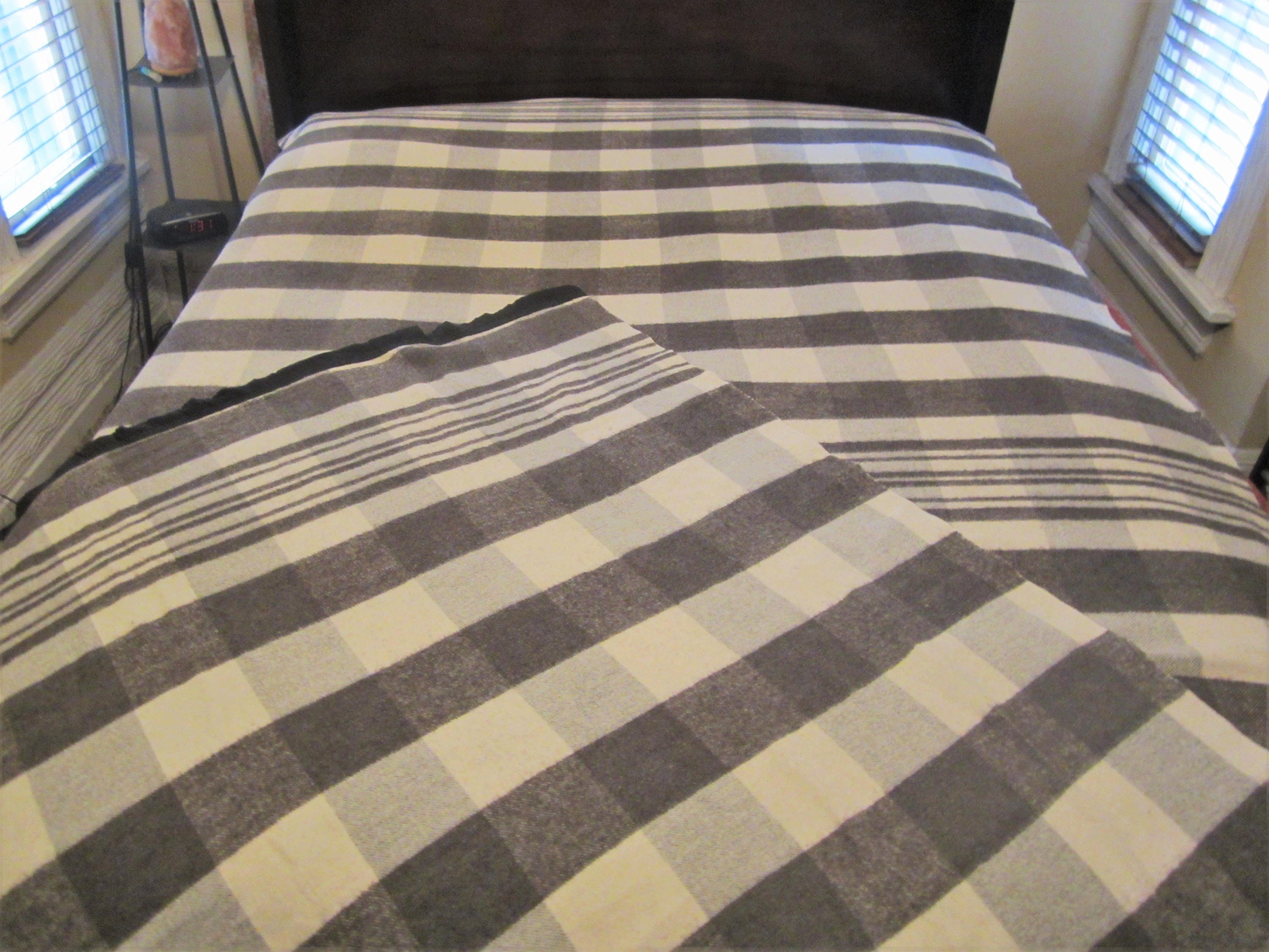 Vintage Blanket Camp Blanket Black Gray PLAID Blanket 1950s | Etsy