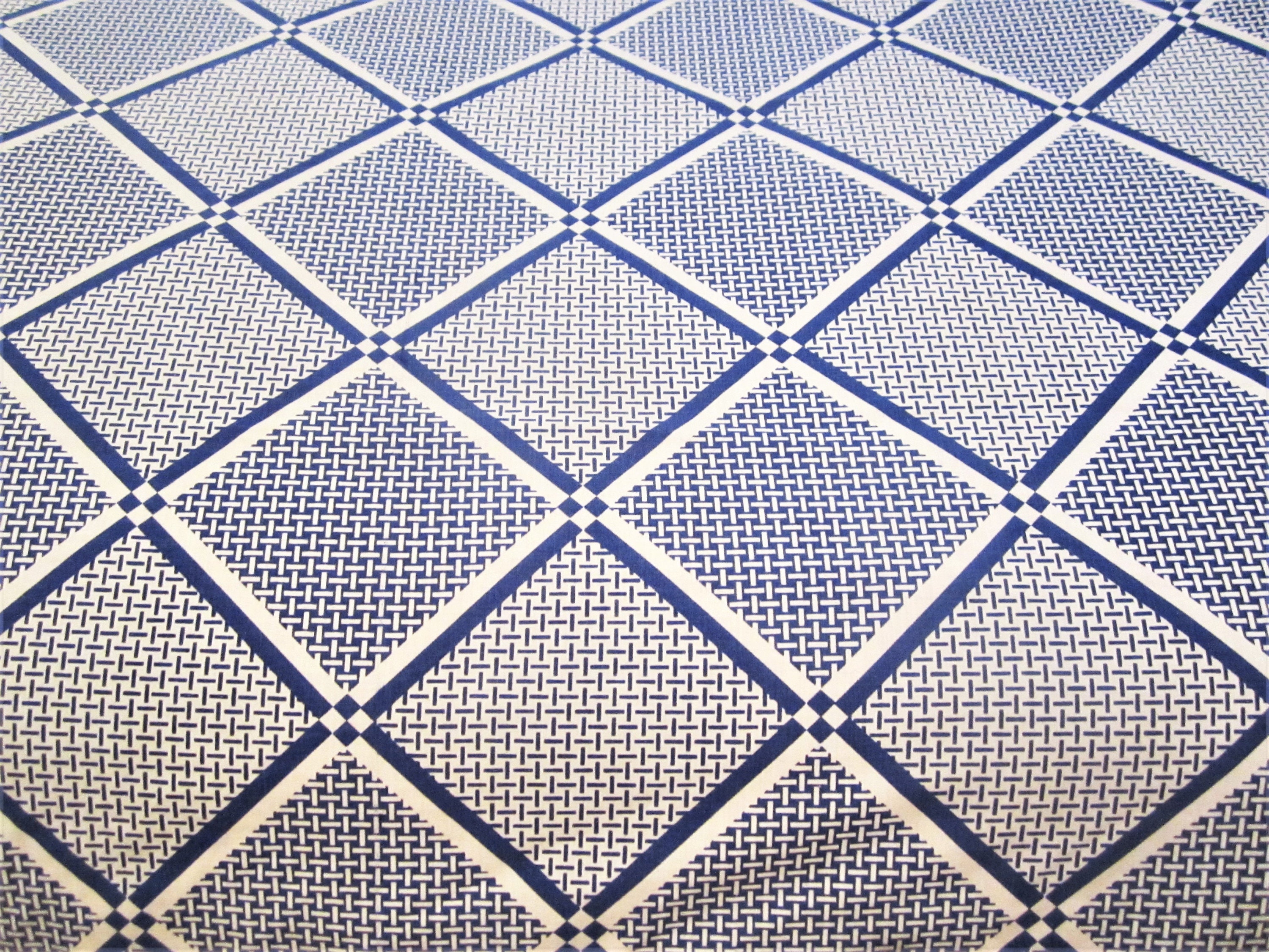 Vintage Flat Sheet PERIWINKLE GEOMETRIC Double/Queen Size | Etsy