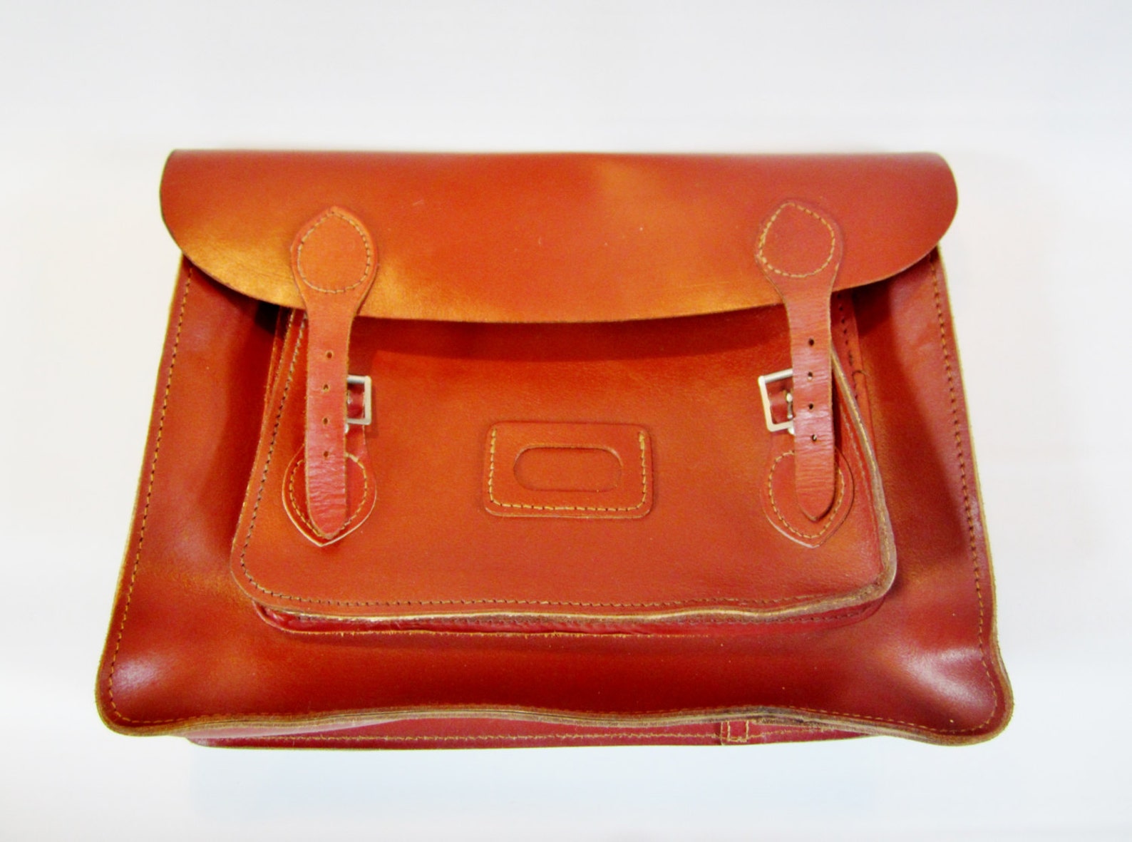 Vintage Leather Satchel Mail Bag With Buckles - Etsy