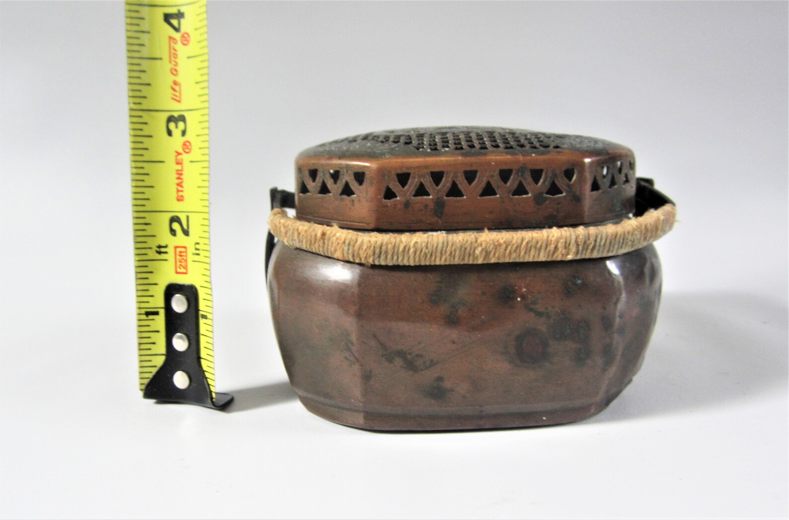 Antique Chinese HAND WARMER Incense Burner COPPER With Handles Mini ...