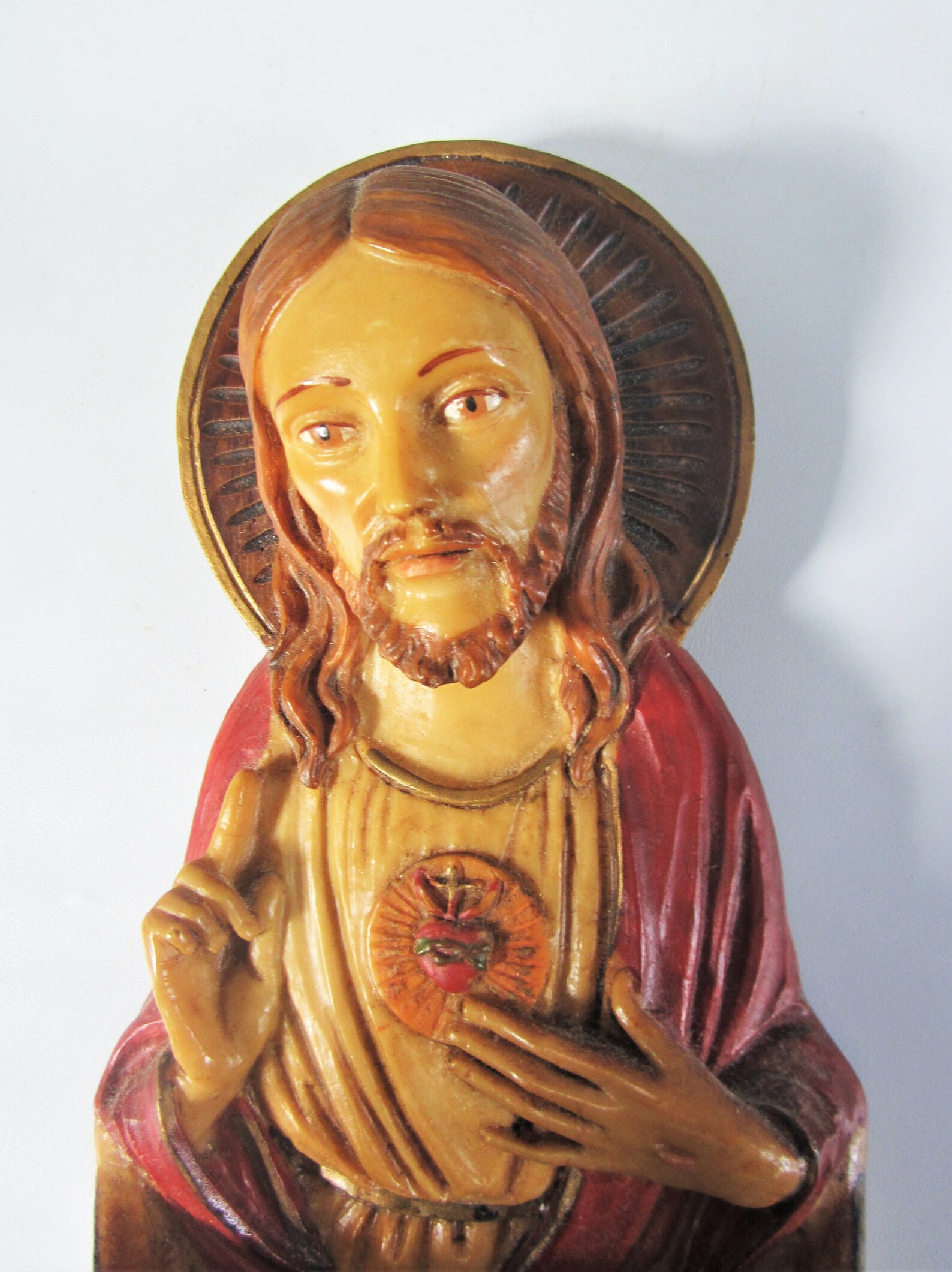 Vintage Religious Font SACRED HEART Holy Water Font LARGE - Etsy