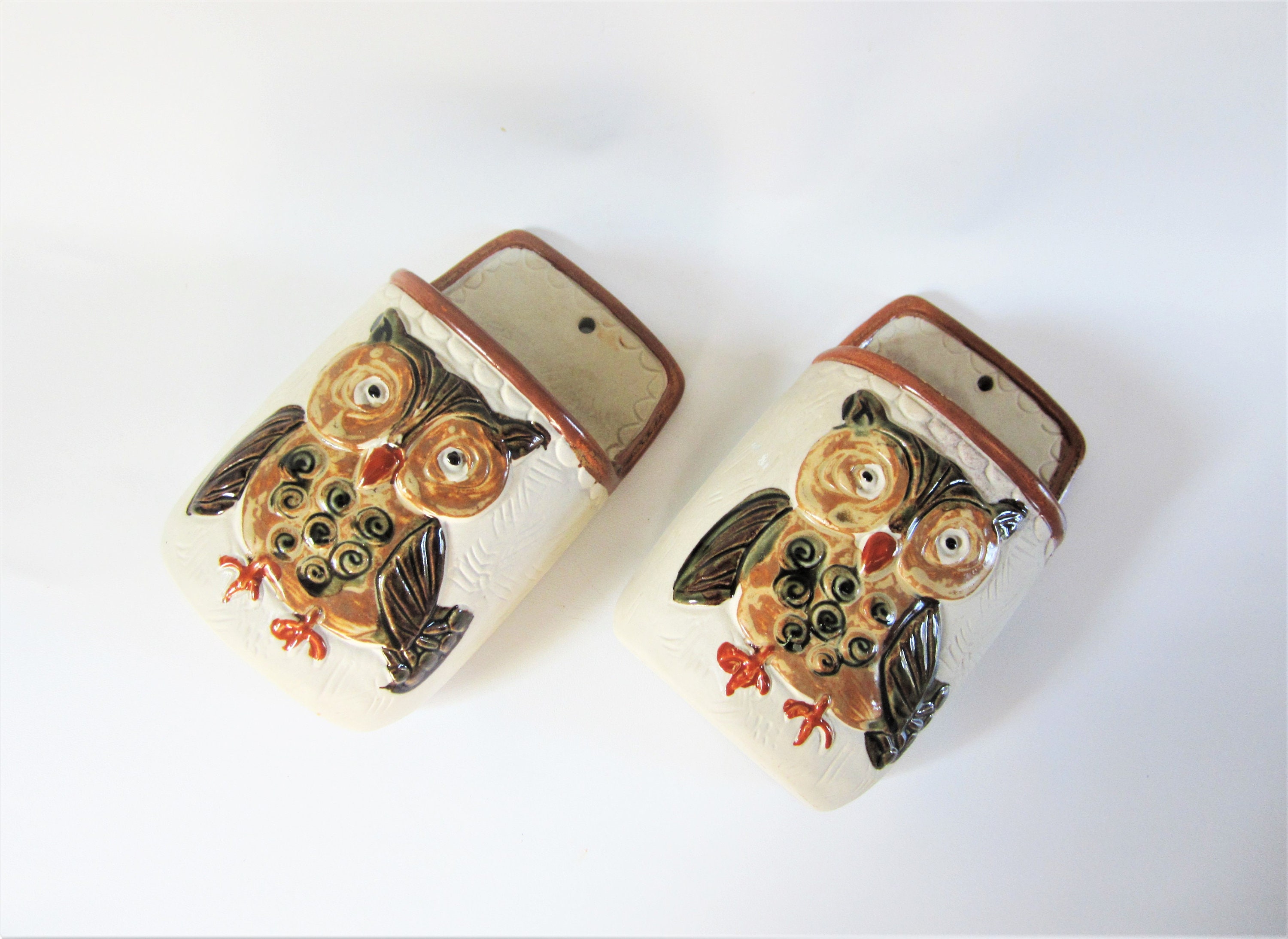 Vintage Wall Pockets Ceramic OWLS Japan MINI Size Sold INDIVIDUALLY - Etsy