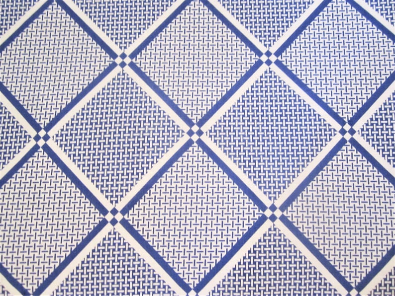 Vintage Flat Sheet PERIWINKLE GEOMETRIC Double/queen Size - Etsy