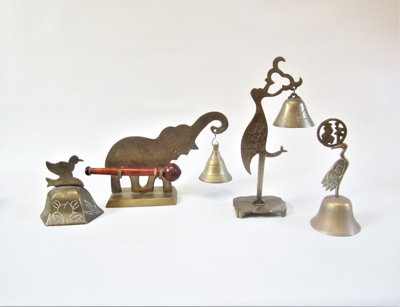 Vintage Brass Prayer RITUAL BELLS Chimes ALTAR Bells Elephant - Etsy