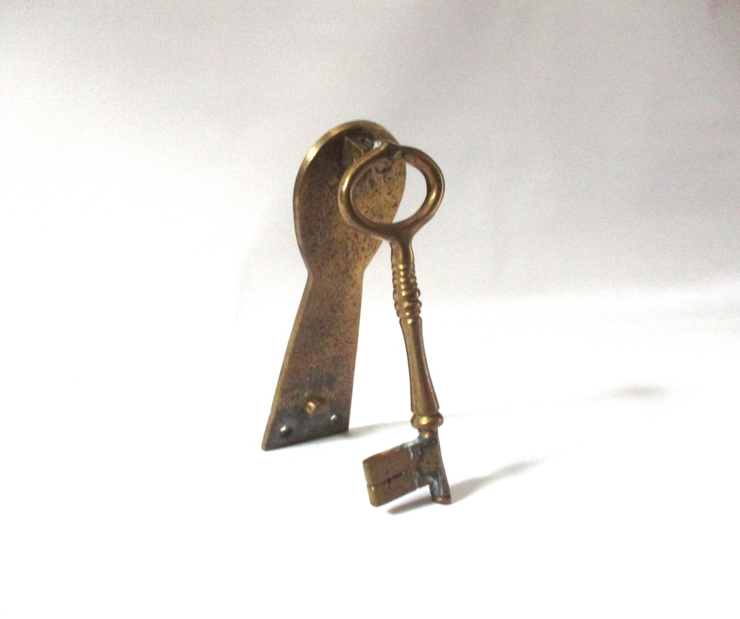 Vintage Door Knocker SKELETON KEY Doot Knocker Brasss - Etsy