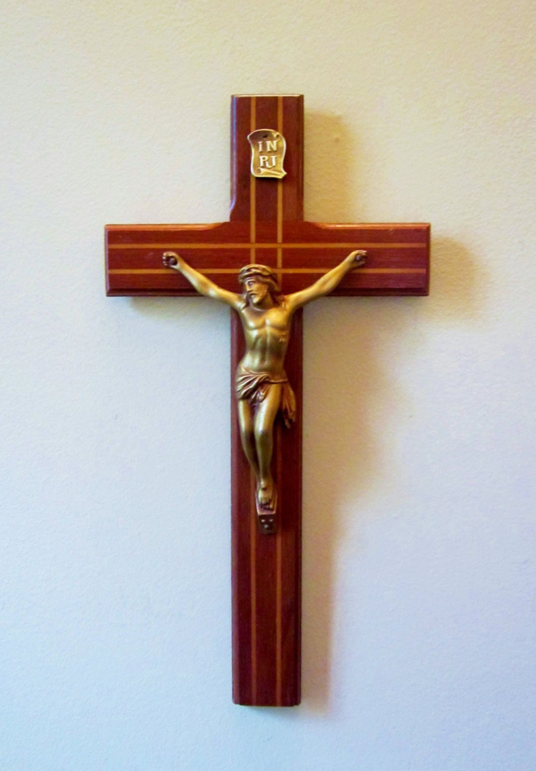 Vintage Wood CRUCIFIX Criss Cross INLAY - Etsy